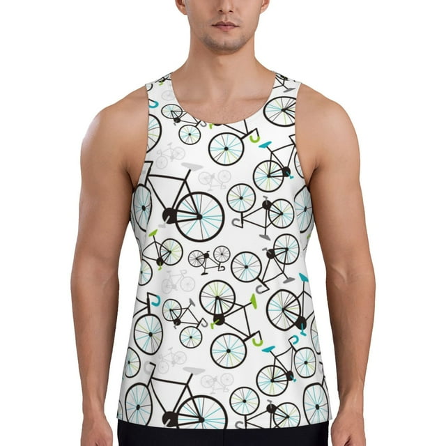 KLL Bicycle Print Men's Muscle Gym Workout Stringer Tank Tops ...