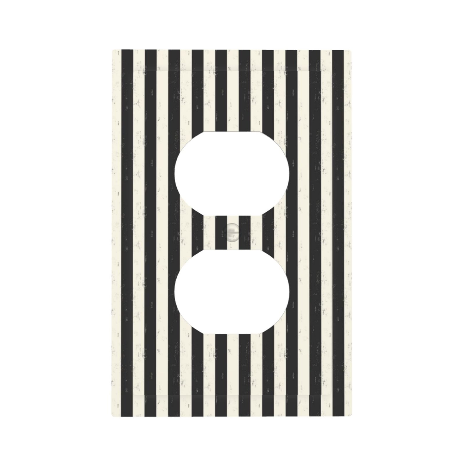 KLL Black And White Thick Stripes Pattern Electrical Outlet Covers, 3 ...