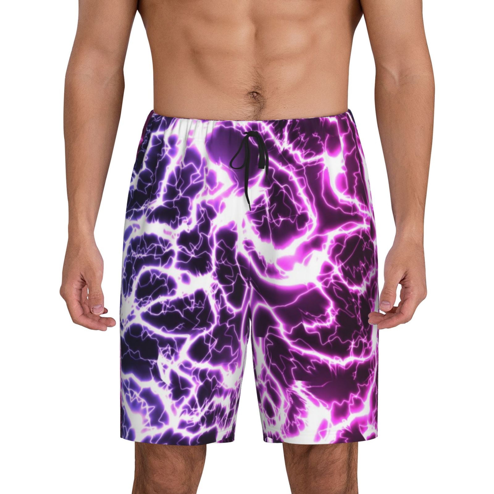 KLL Blue Lightning for Men's 1-Pack Shorts,Sleep Pajama Shorts for Men Soft Pj Shorts Men's ...