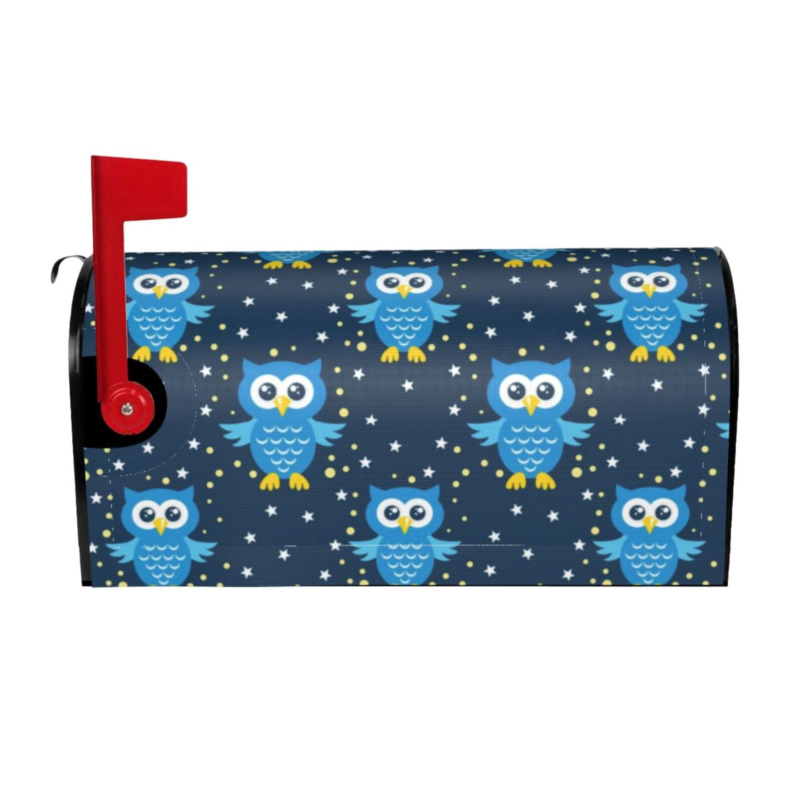 KLL Blue Owl Pattern Mailbox Covers,Magnetic Mailbox Waterproof Post ...
