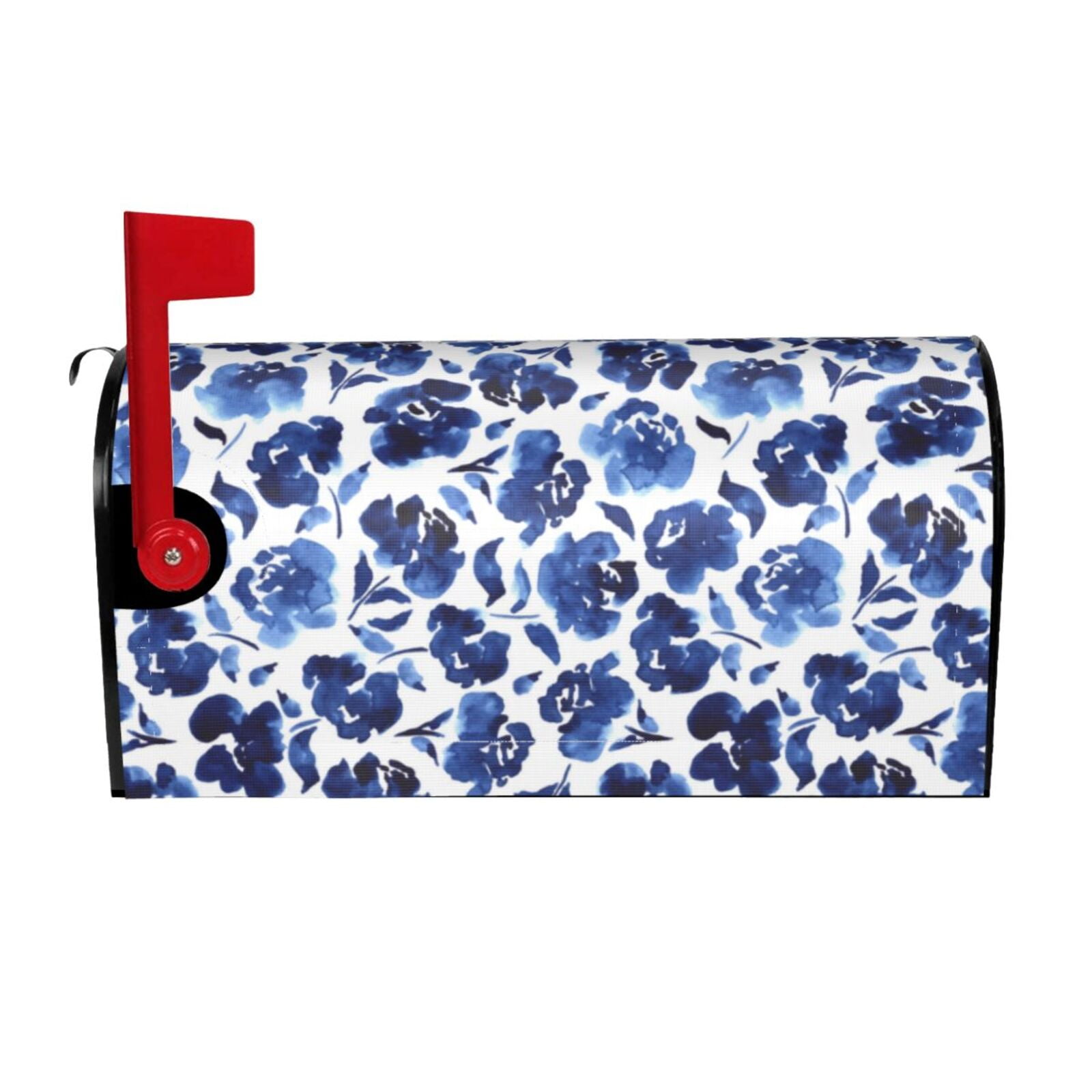 KLL Blue Roses Pattern Mailbox Covers,Magnetic Mailbox Waterproof Post ...