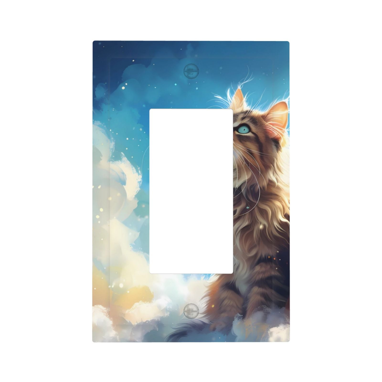 KLL Blue Sky Winged Cat Pattern Electrical Outlet Covers, 3" x 5" 1 ...