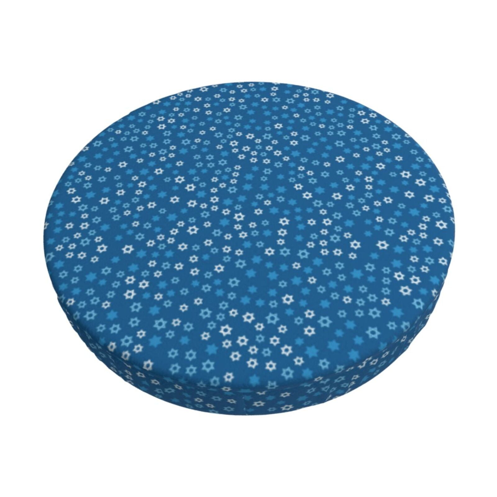 KLL Blue Star Print Round Bar Chair Cushion Cover 13 inch ,Bar Stool ...