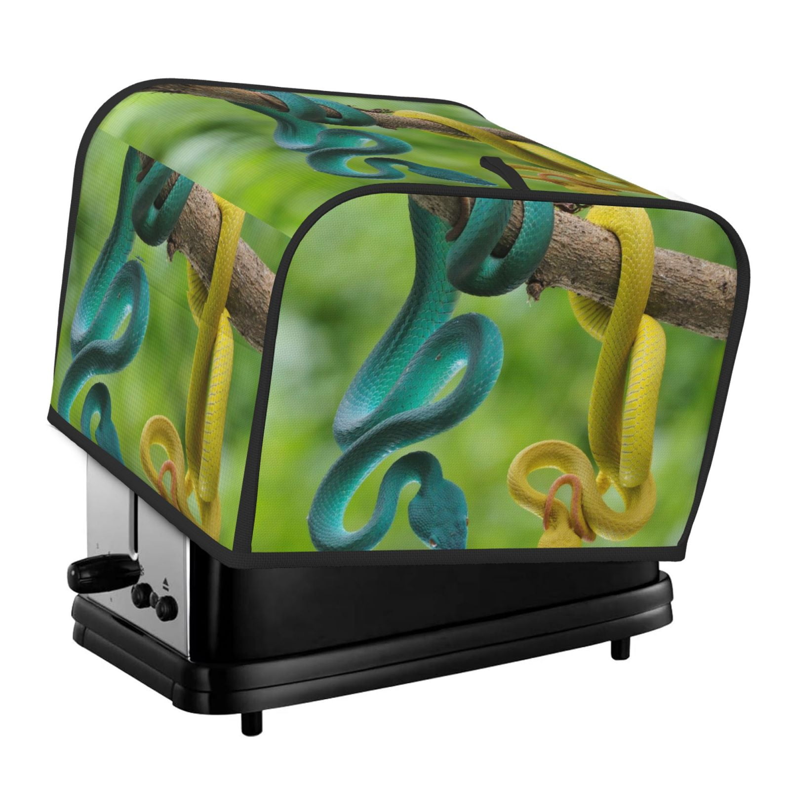 KLL Blue Viper And Yellow Viper Snake Print 4 Slice Toaster Dust Covers ...