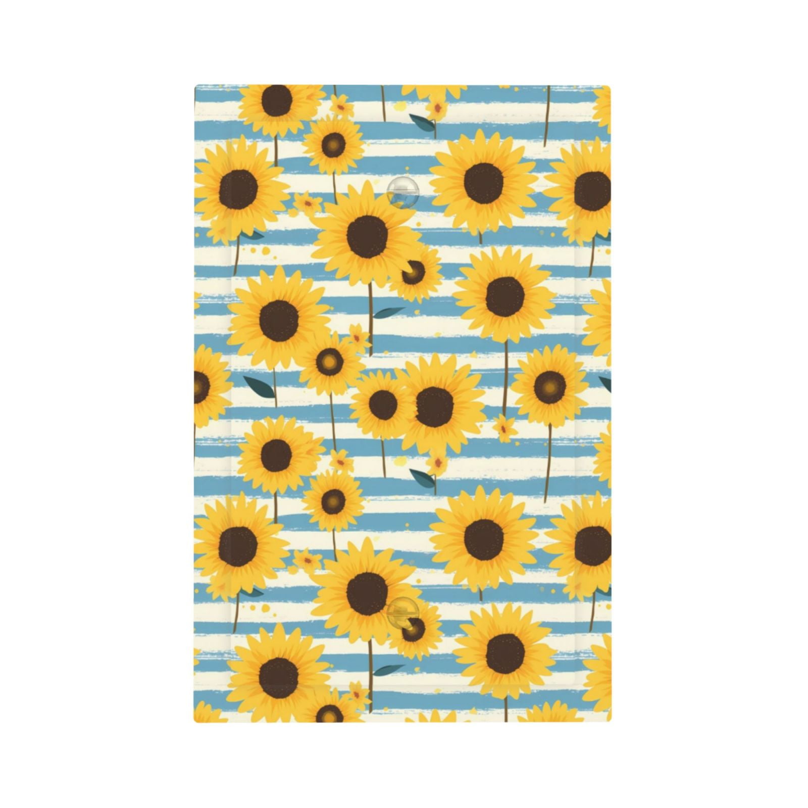 KLL Blue White Striped Sunflower A Pattern Electrical Outlet Covers, 3 ...