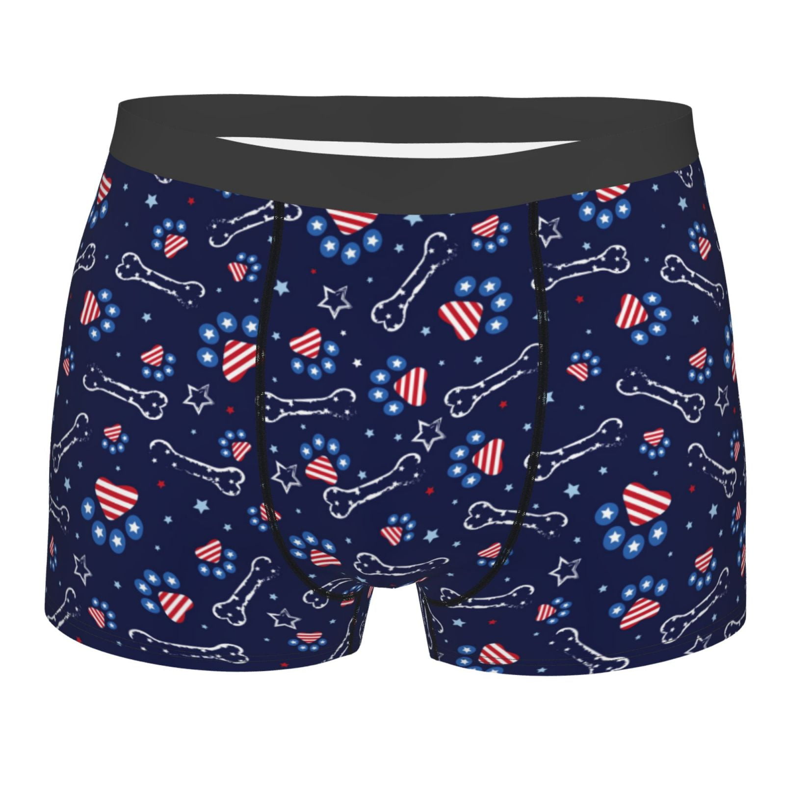 KLL Bone And Star For American Men's Cotton Boxer Briefs Underwear ...