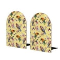 KLL Bright Birds Print Wood Book Ends for Shelves,1 Pair Wood Bookends ...
