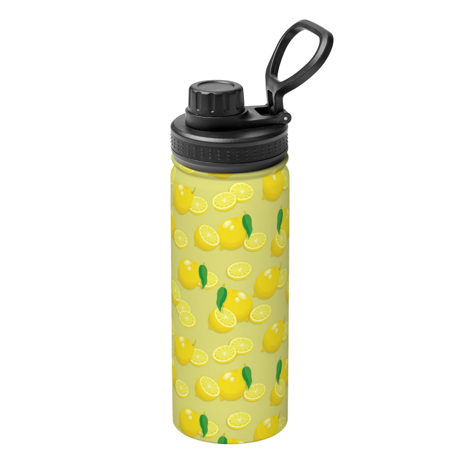 KLL Bright Lemons Pattern 18oz Insulated Water Bottle, Stainless Steel ...