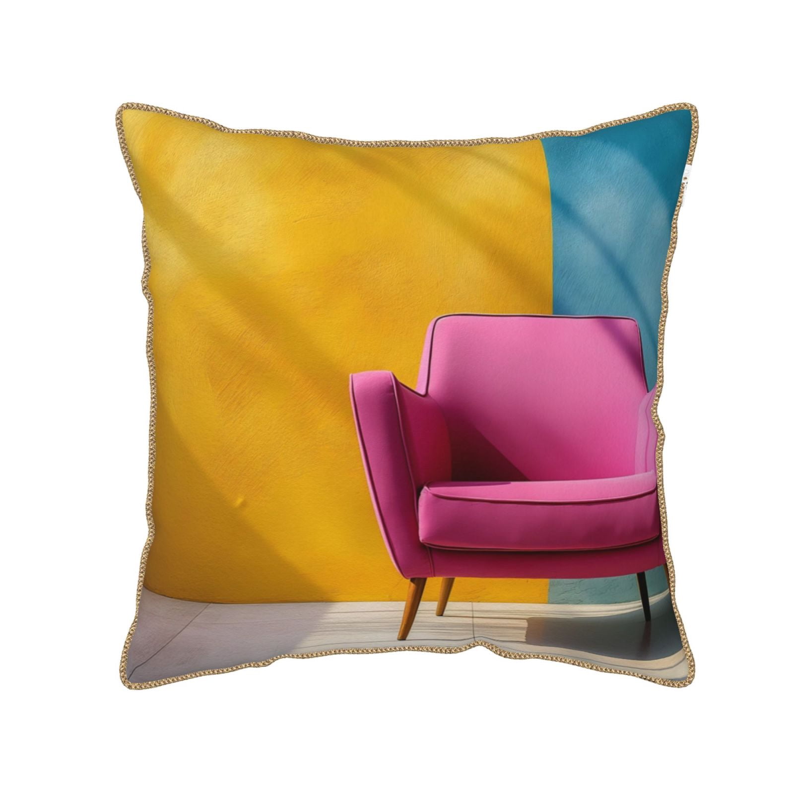 KLL Bright Pink Chair Decorative Throw Pillow Covers Velvet Soft for ...