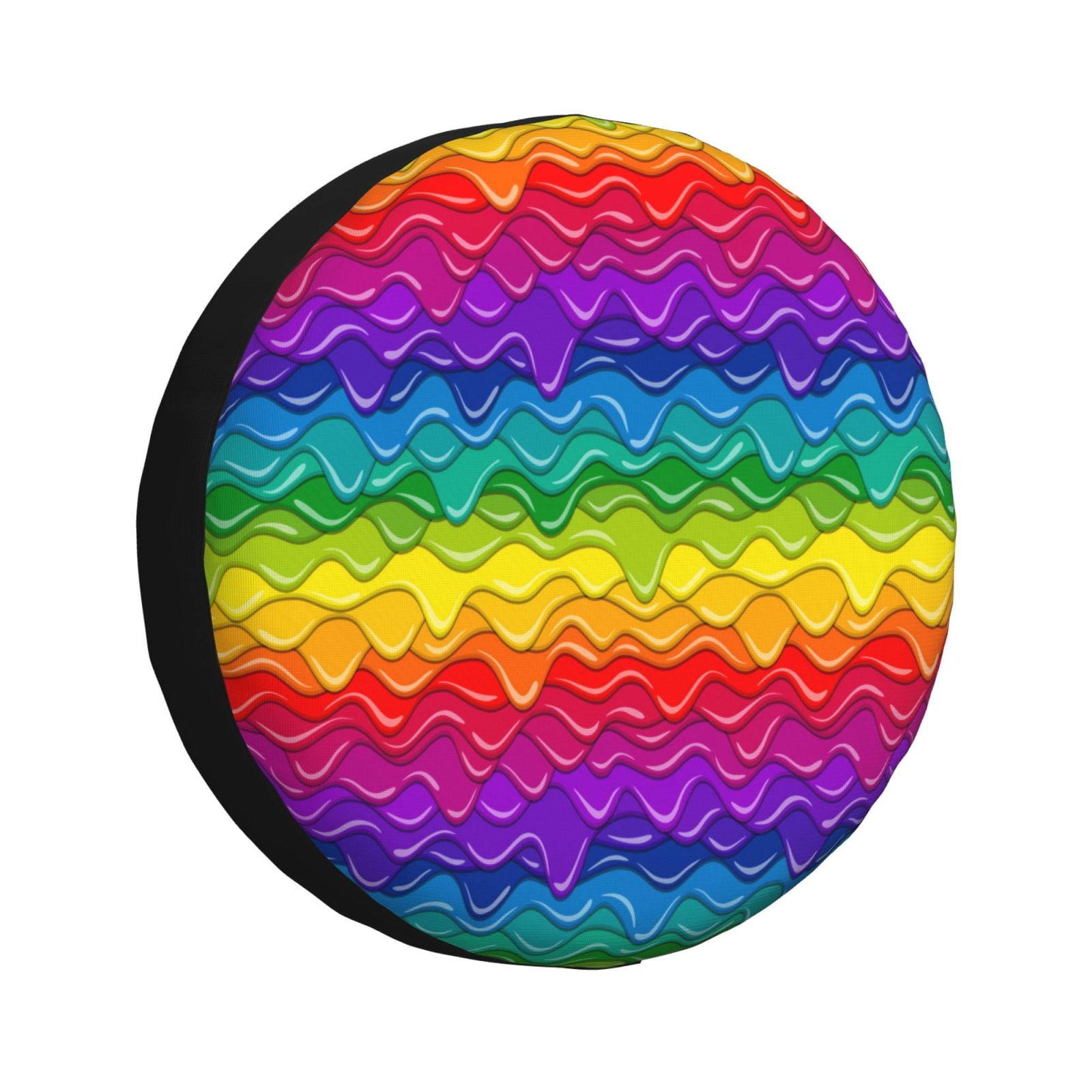 KLL Bright Rainbow Pattern 14-17 inch Spare Tire Cover Universal Wheel ...