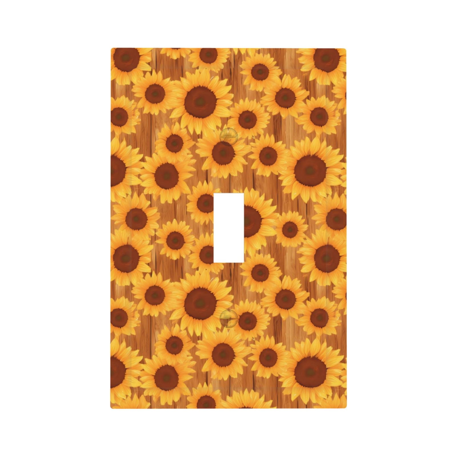 KLL Brown Wood Grain Sunflower A Pattern Electrical Outlet Covers, 3" x ...