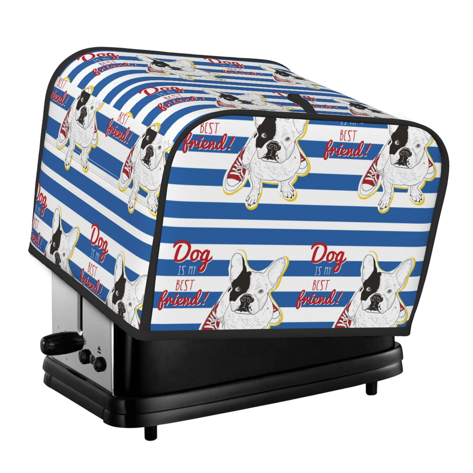 KLL Bulldog Friend Print 4 Slice Toaster Dust Covers Kitchen Small ...