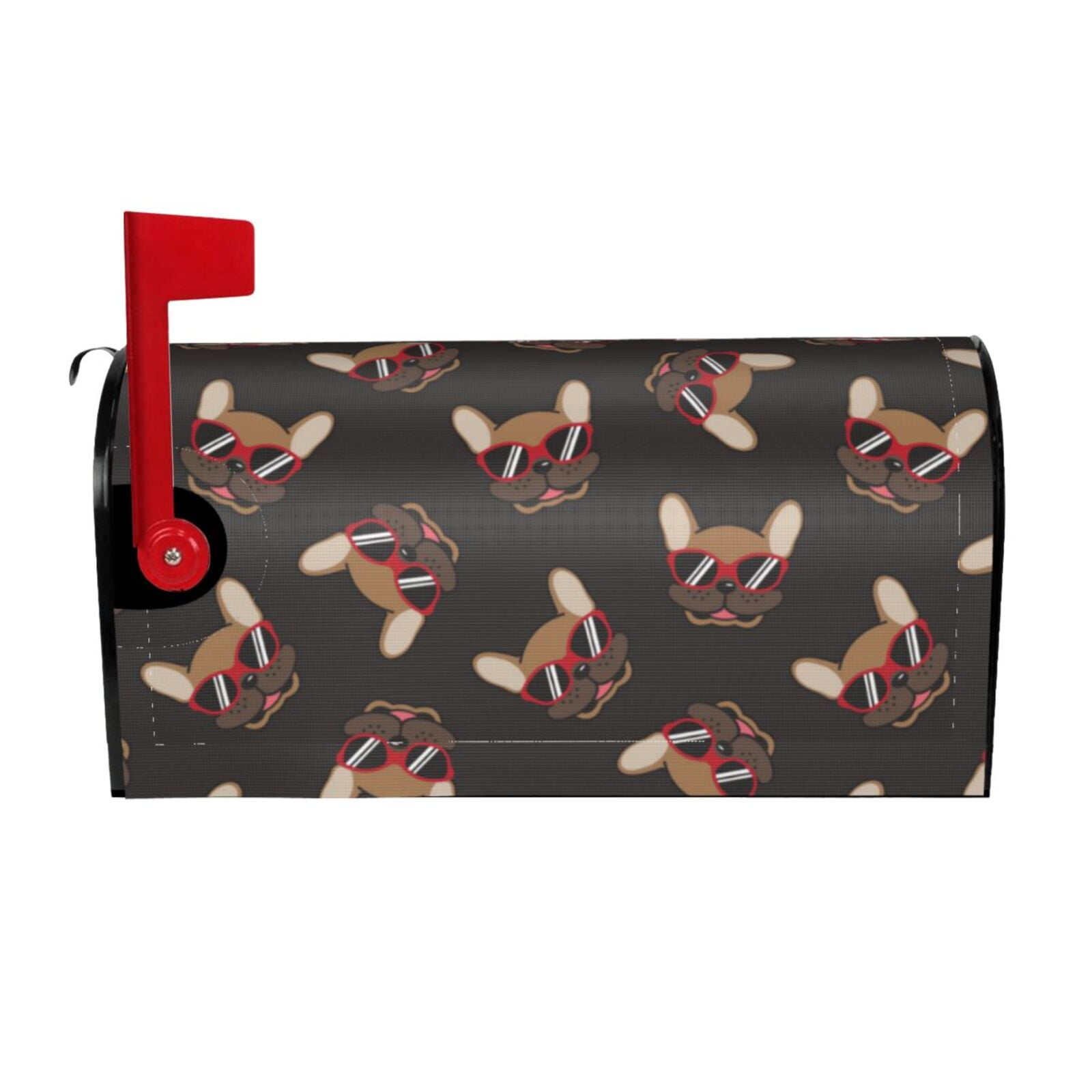 KLL Bulldog with Sunglasses Pattern Mailbox Covers,Magnetic Mailbox Waterproof Post Box Cover ...