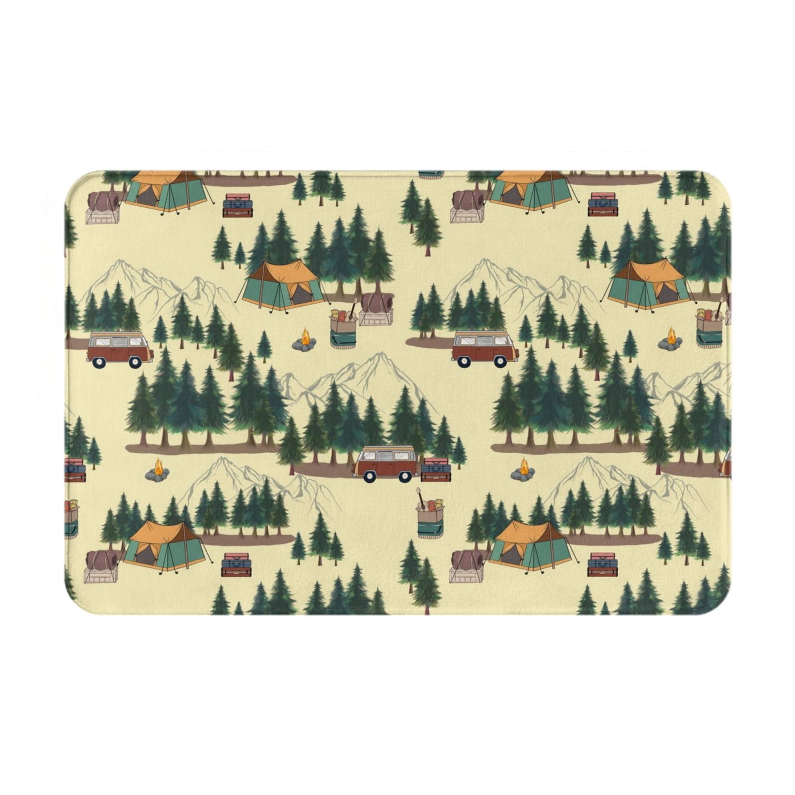 KLL Camping Caravan 1 Print Front Door Mat Indoor Outdoor Entrance, Non ...