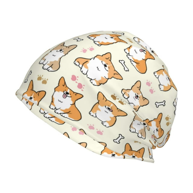 KLL Cartoon Corgi Winter Fall Beanie Knit Hats for Men & Women - Warm ...