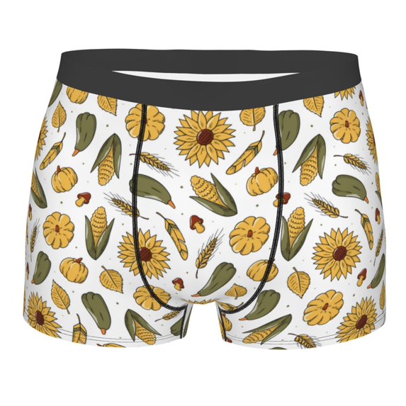 KLL Cartoon Corn Pumpkin Sunflower Men's Cotton Boxer Briefs Underwear ...