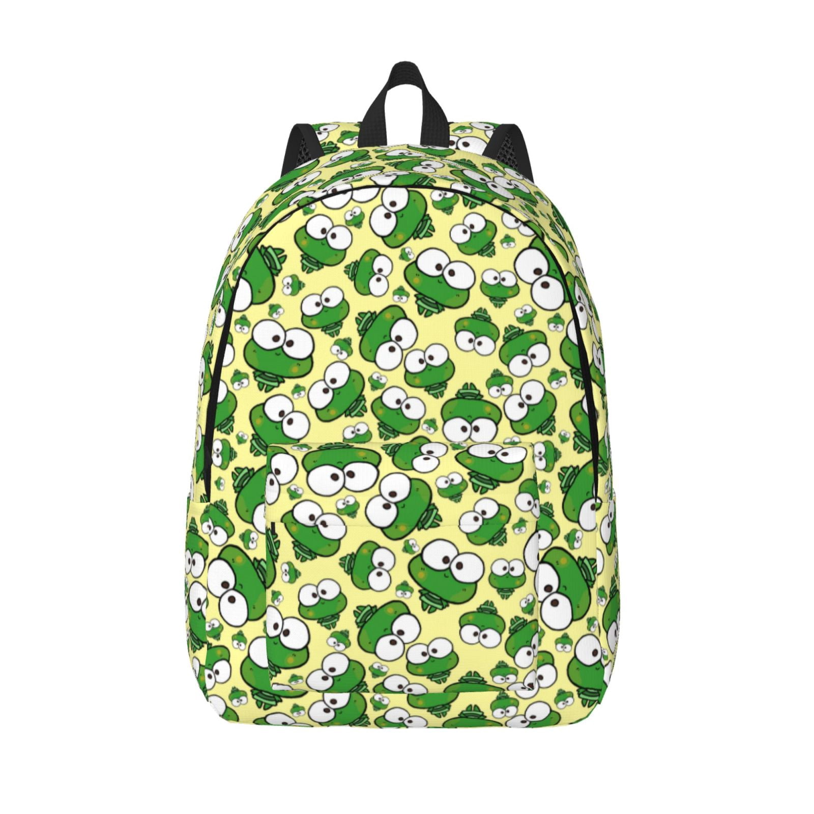 KLL Cartoon Frogs Print Travel Laptop Backpack - College Backpack ...