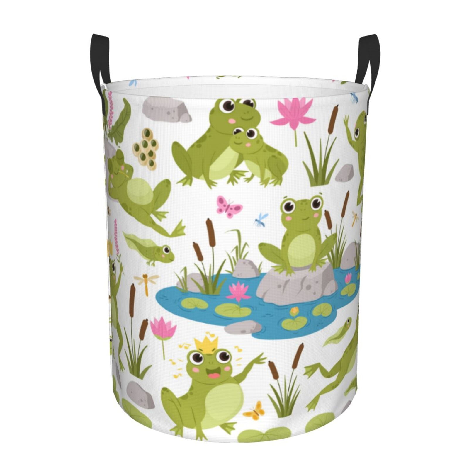 KLL Cartoon Frogs Waterproof Foldable Laundry Hamper Bucket with ...