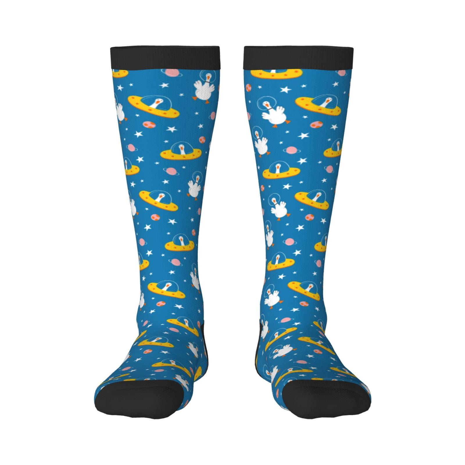 KLL Cartoon Goose Print Cool Socks Men's Women's Crew Socks Funny Crazy ...