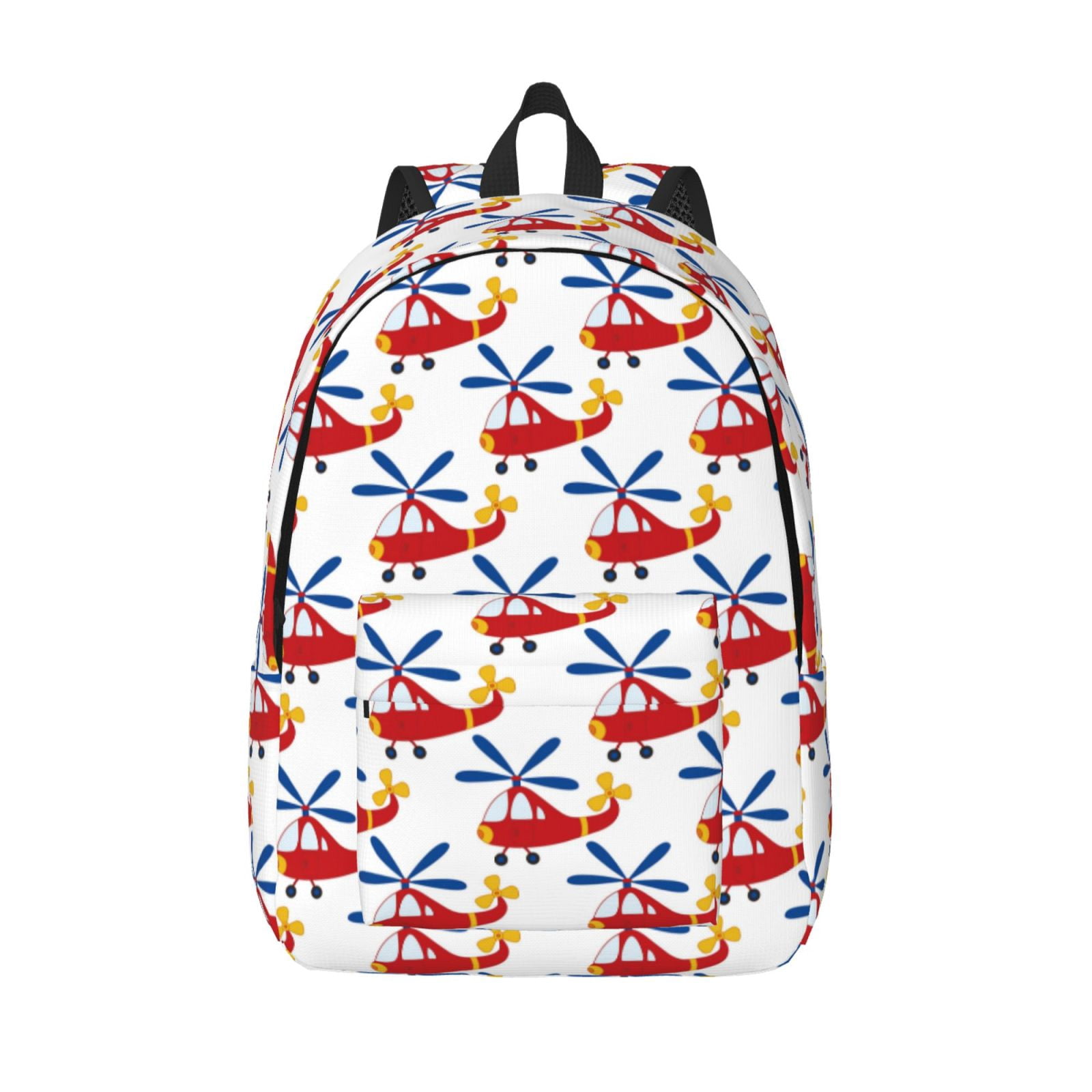 KLL Cartoon Helicopter Print Travel Laptop Backpack - College Backpack ...