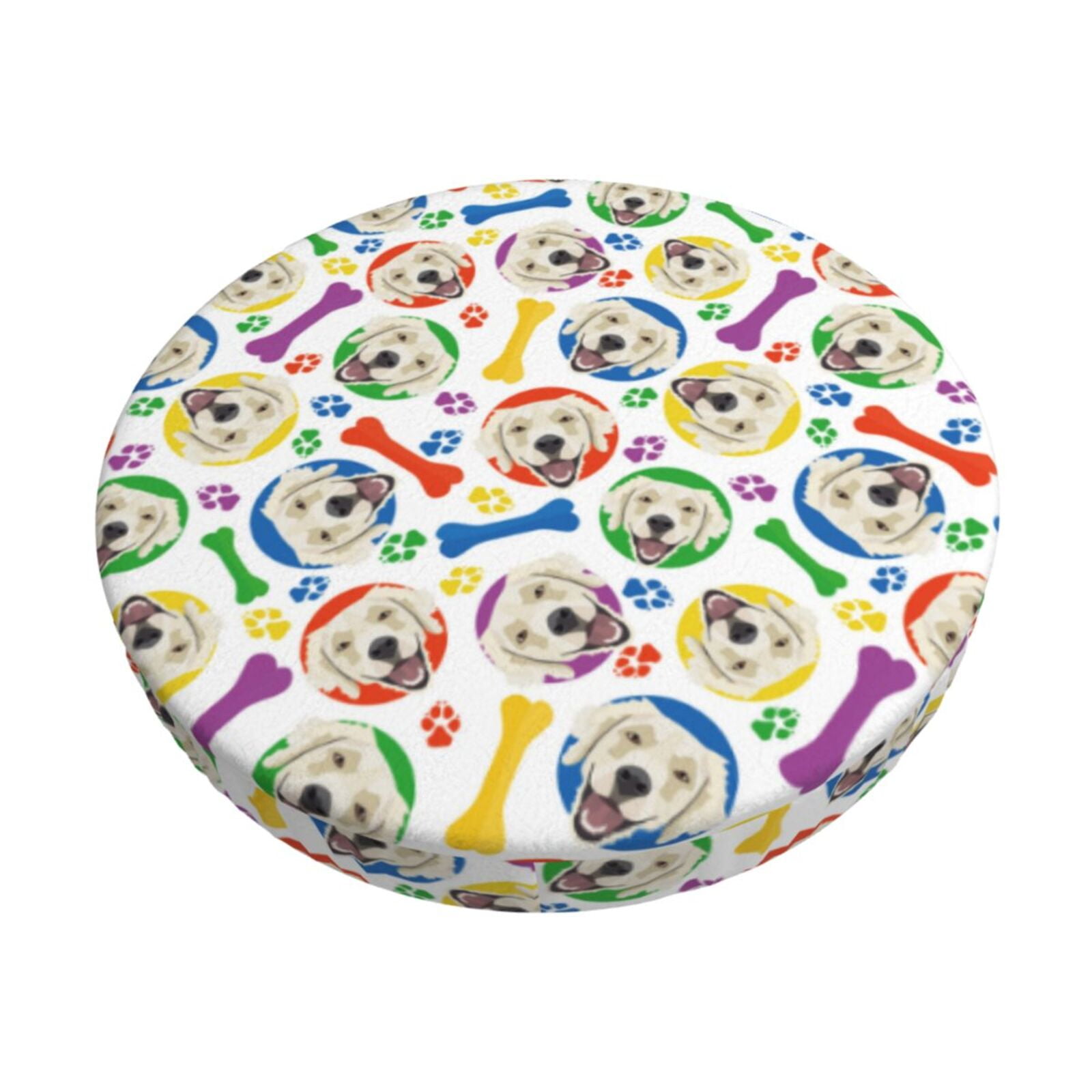 KLL Cartoon Labrador Retriever Round Bar Chair Cushion Cover 13 inch ...