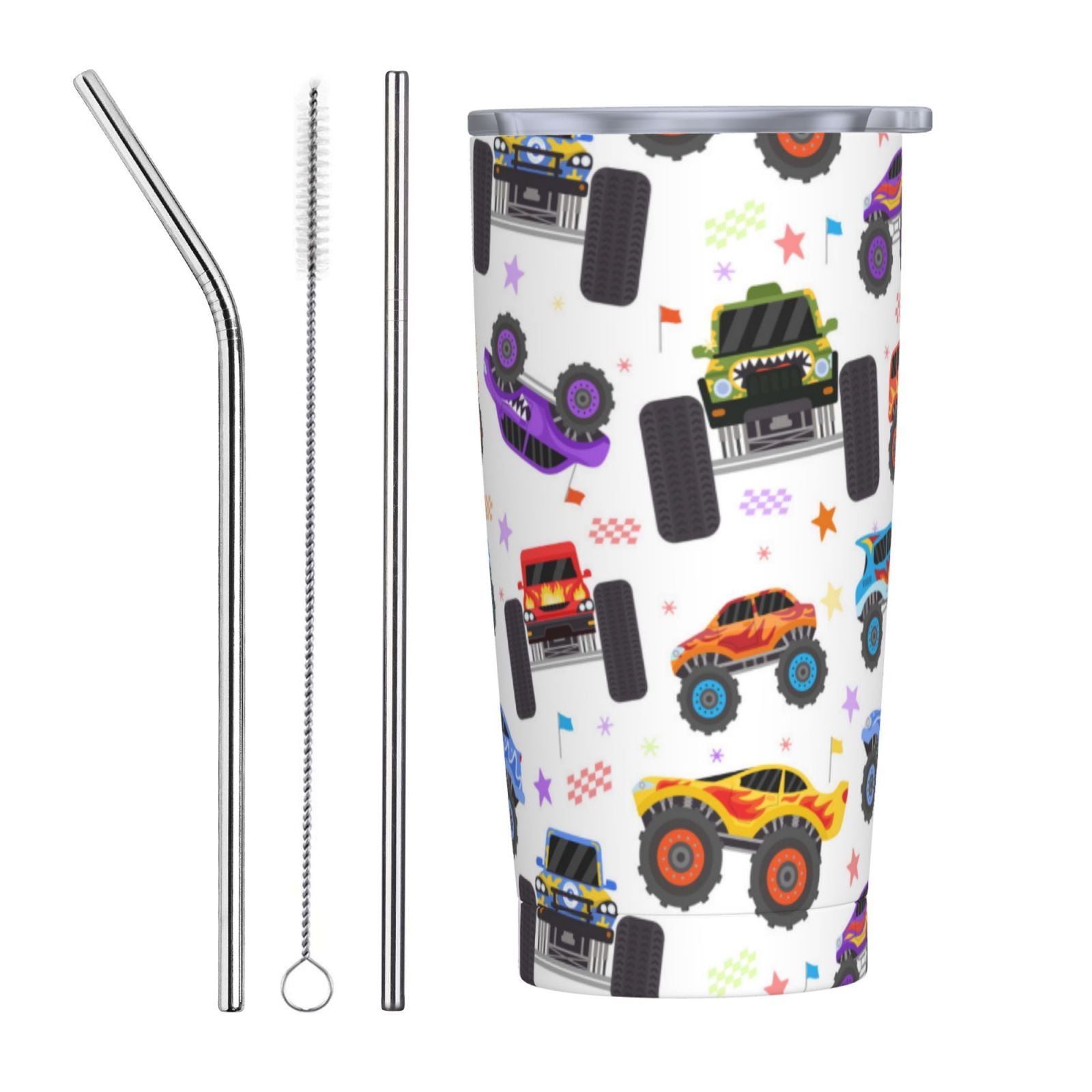 KLL Cartoon Monster Trucks1 Stainless Steel Vacuum Insulated Coffee Cup ...