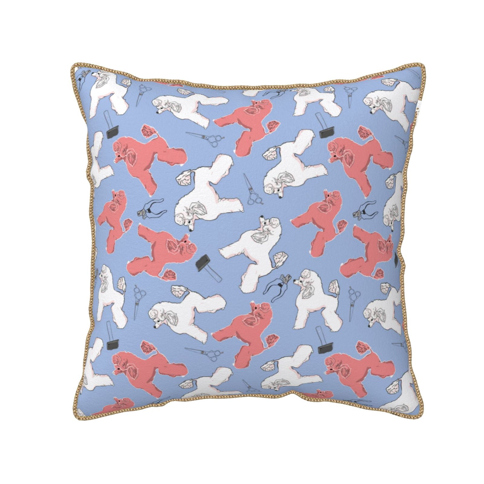 KLL Cartoon Poodle Dog Decorative Throw Pillow Covers Velvet Soft for ...