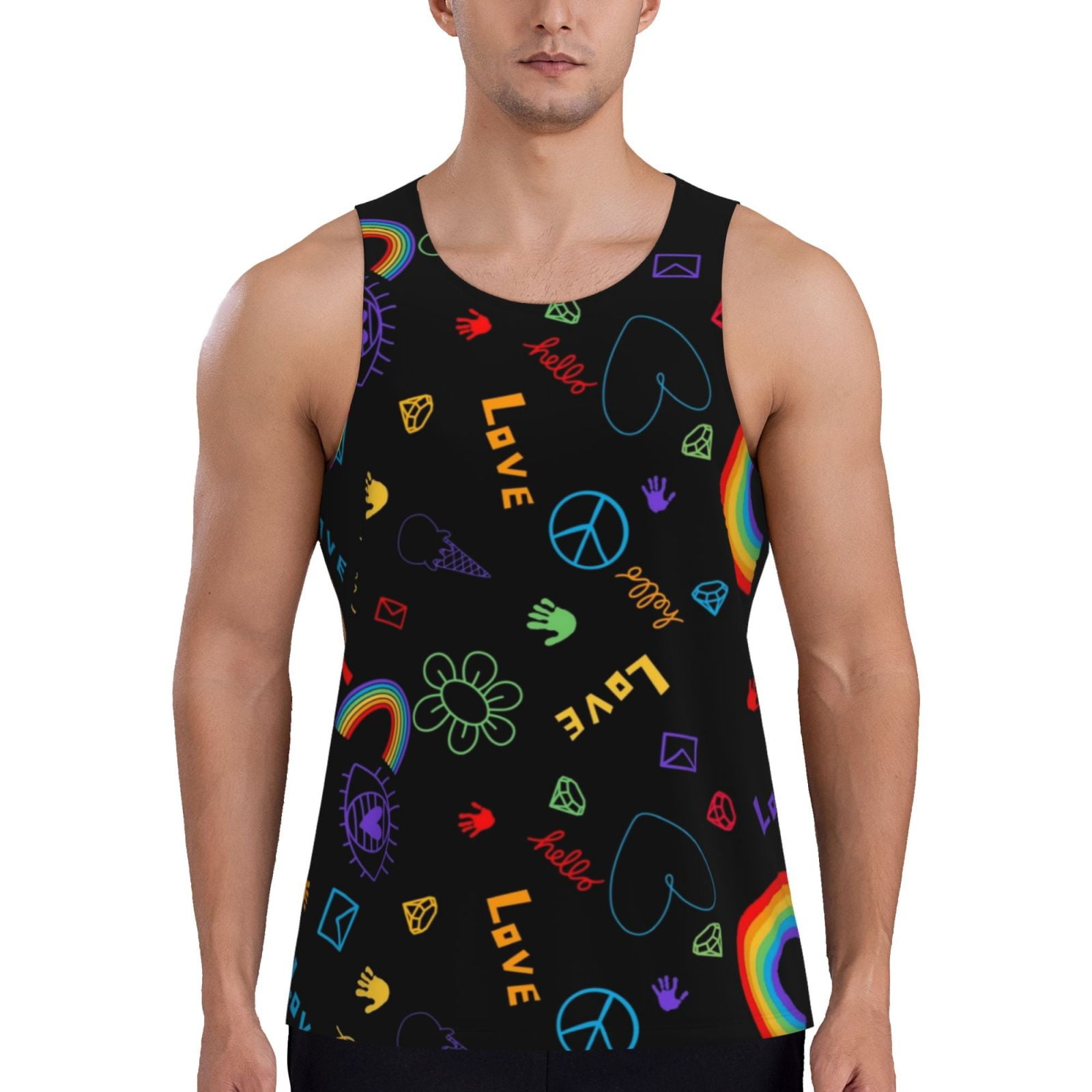 KLL Cartoon Pride Lgbt Print Men's Muscle Gym Workout Stringer Tank ...