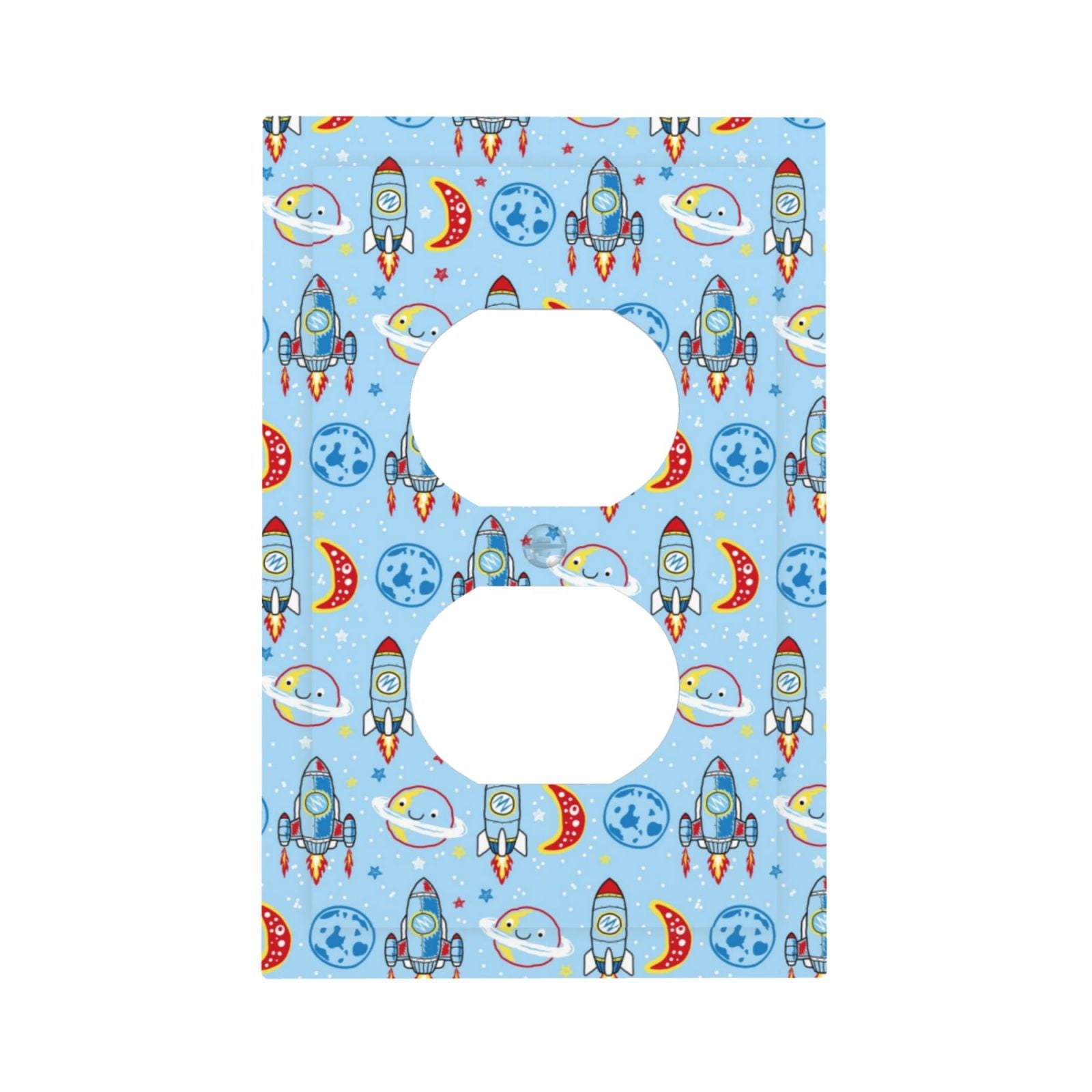 KLL Cartoon Rocket With Space Pattern Electrical Outlet Covers, 3" x 5 ...