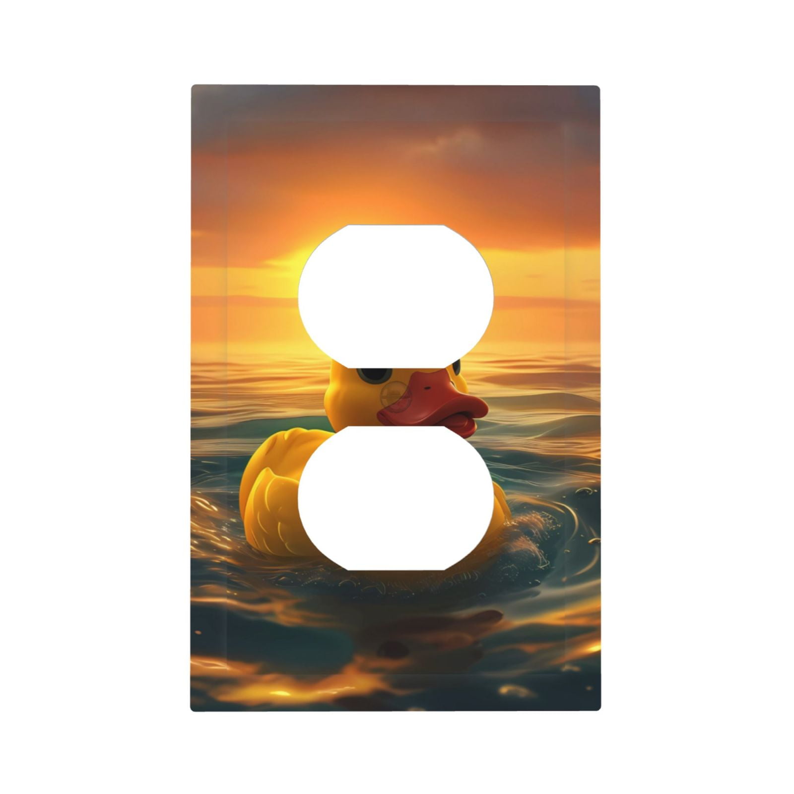 KLL Cartoon Swimming Yellow Duck Pattern Electrical Outlet Covers, 3" x ...
