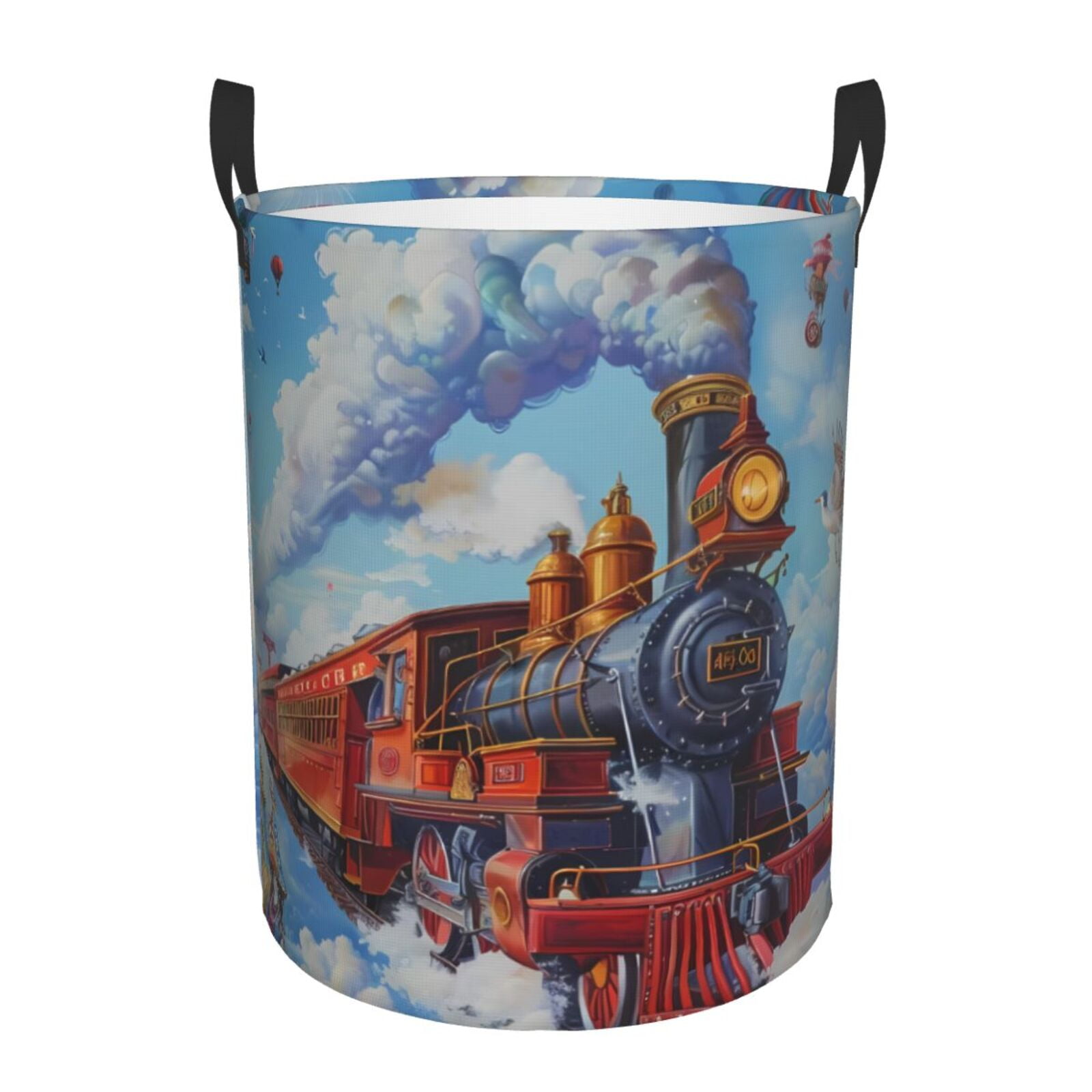 KLL Cartoon Train Hot Air Balloon Waterproof Foldable Laundry Hamper ...