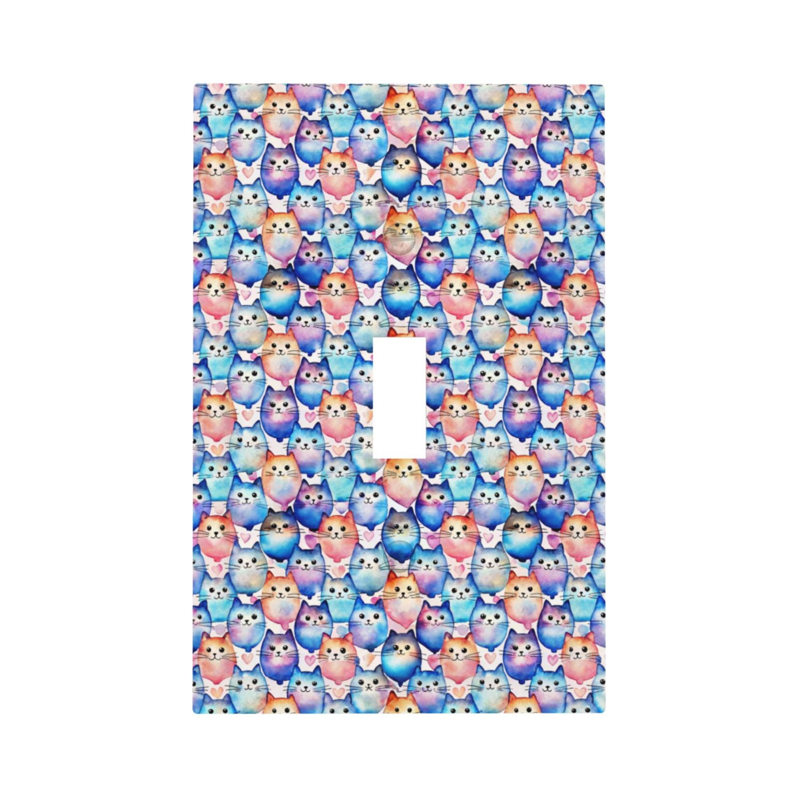 KLL Cartoon colorful cute cat Pattern Electrical Outlet Covers, 3" x 5 ...