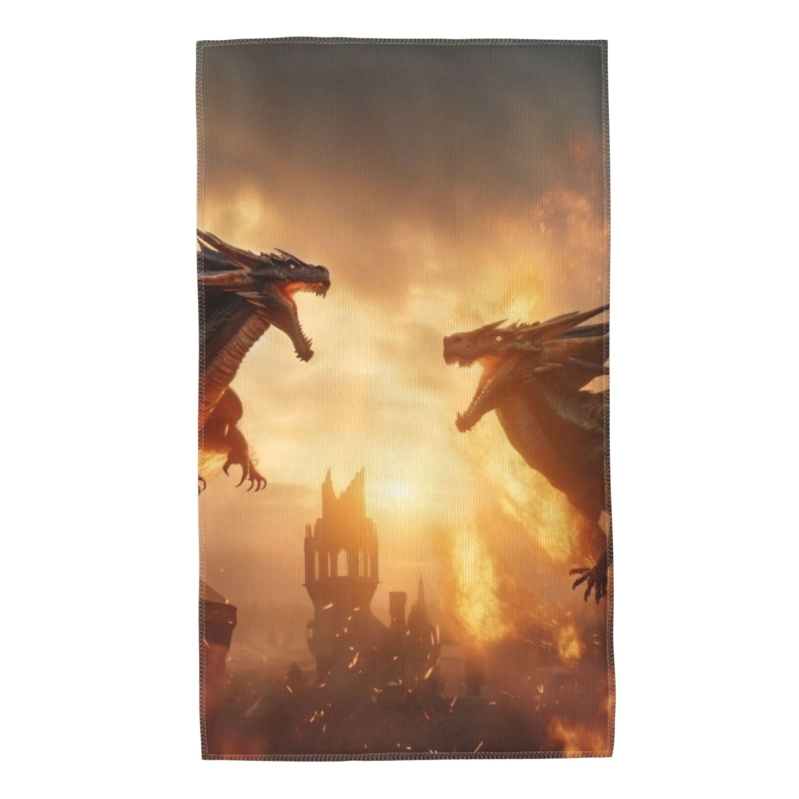 KLL Castle Cool Fire Dragon Ultra Absorbent & Soft Hand Towels for Bath ...