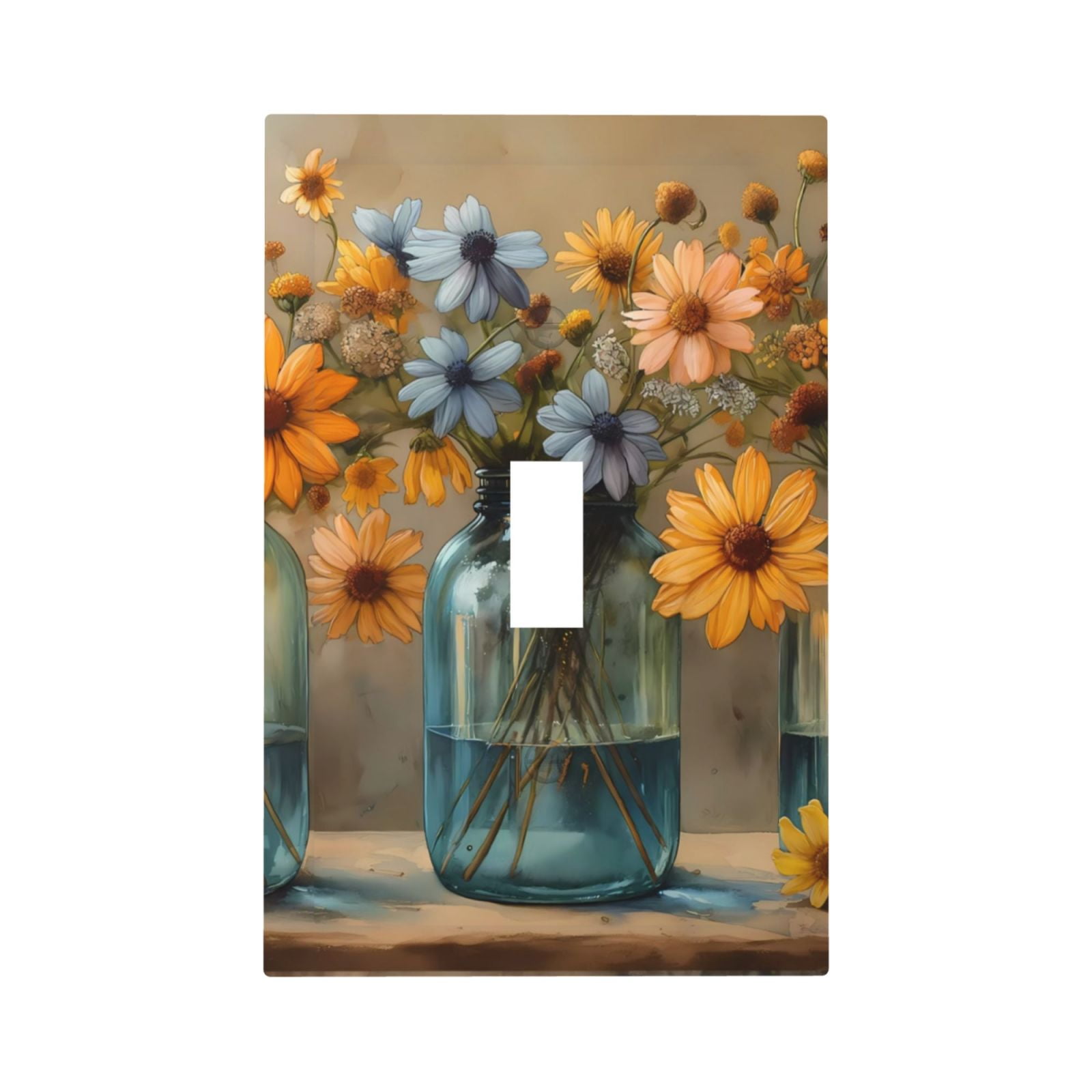 KLL Charming Daisy Bouquet Art Pattern Electrical Outlet Covers, 3" x 5 ...