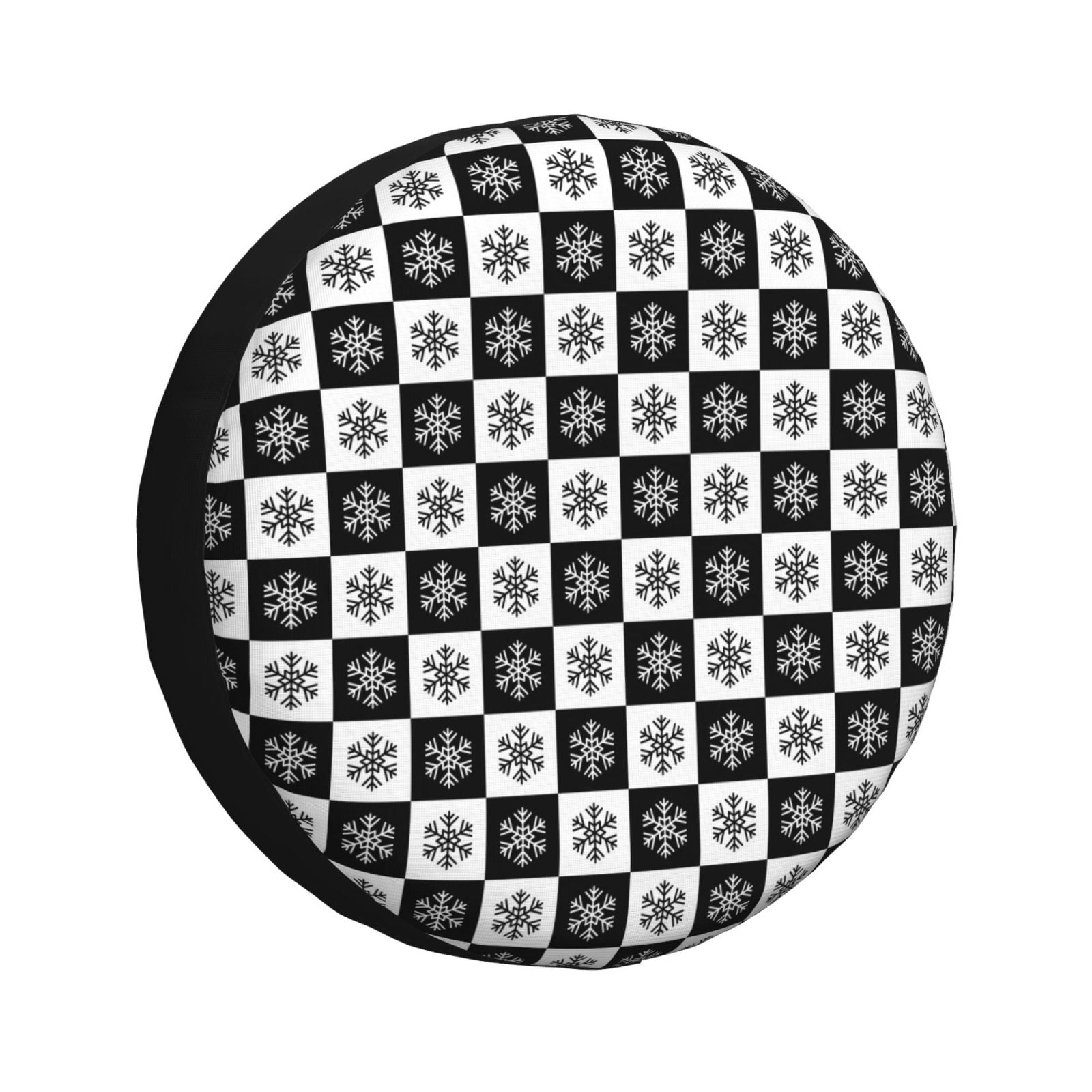 KLL Checkerboard With Snowflake 1 Pattern 14-17 inch Spare Tire Cover ...