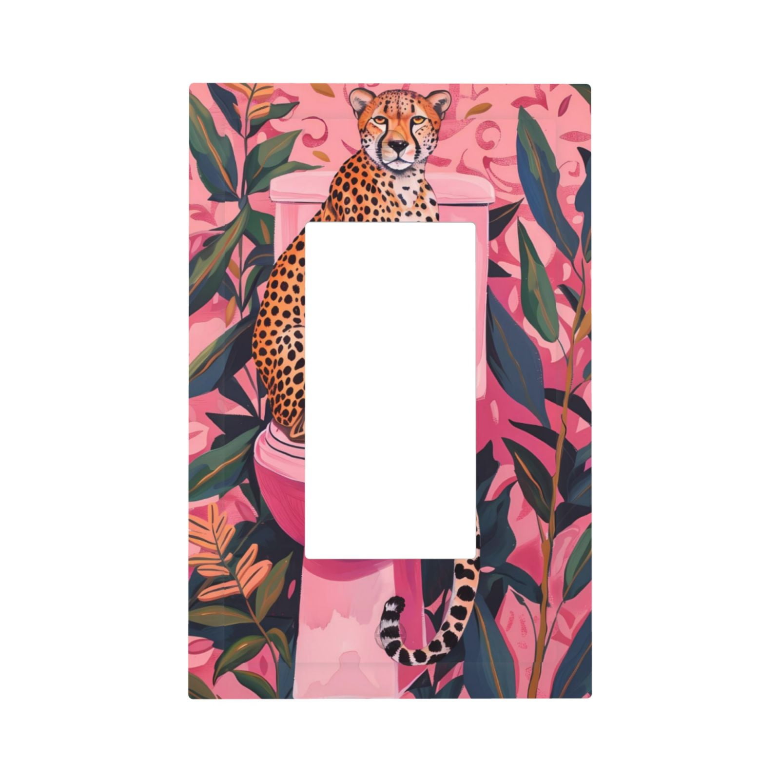 KLL Cheetah On Toilet Humor Art Pattern Electrical Outlet Covers, 3" x ...
