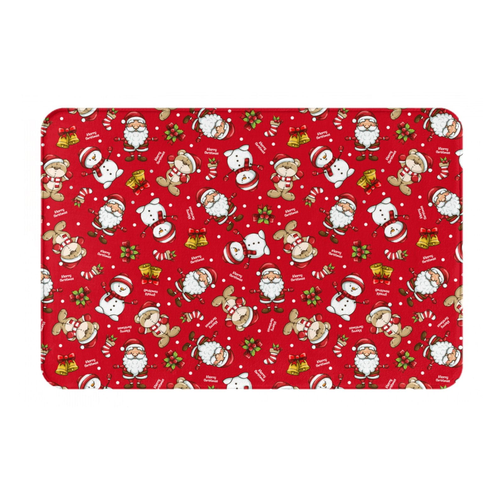 KLL Christmas Santa Cartoon Snowman A Print Front Door Mat Indoor ...