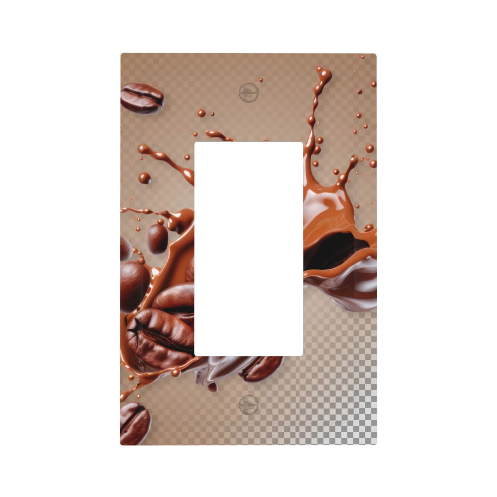 KLL Coffee Beans Chocolate Splash Pattern Electrical Outlet Covers, 3" x 5" 1 Pack Electric ...