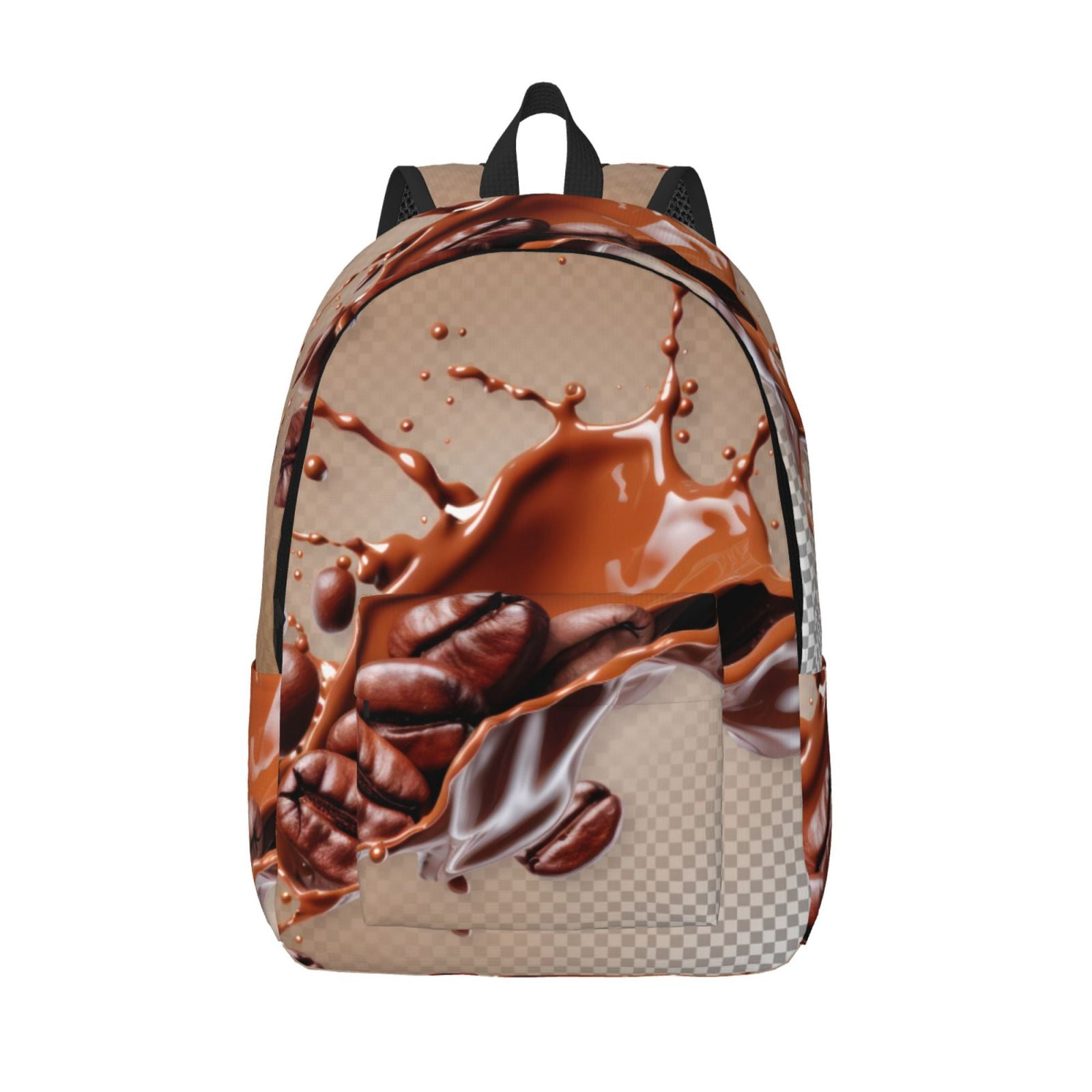 KLL Coffee Beans Chocolate Splash Print Travel Laptop Backpack ...