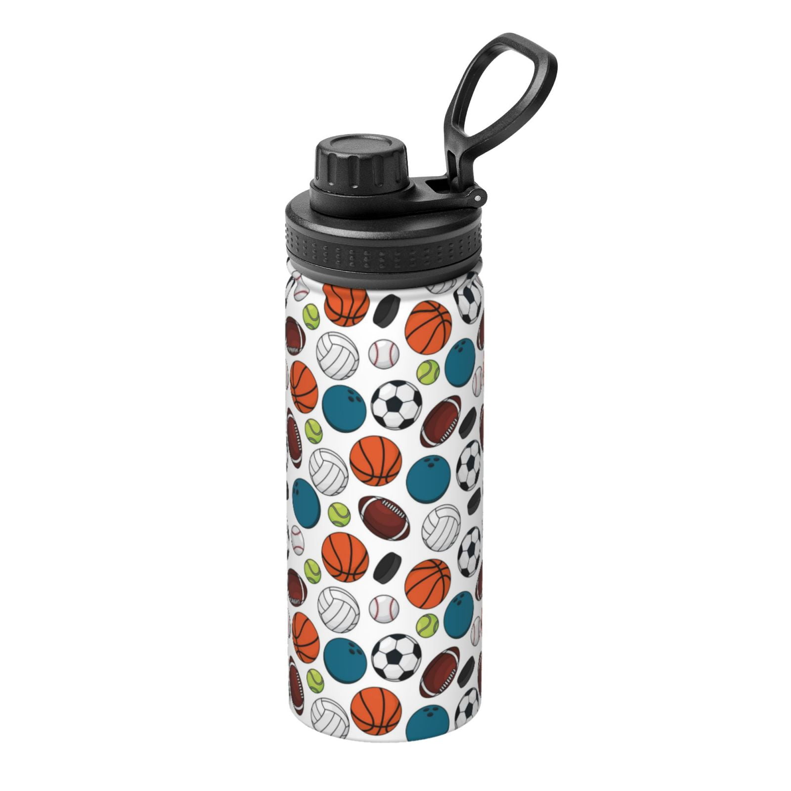 KLL Color Balls Pattern 18oz Insulated Water Bottle, Stainless Steel ...