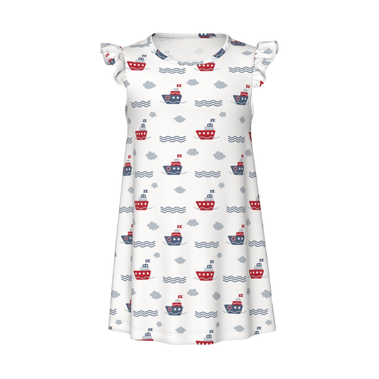 KLL Colored Sail Boats Print Girls Nightgowns Pajamas for Girl ...