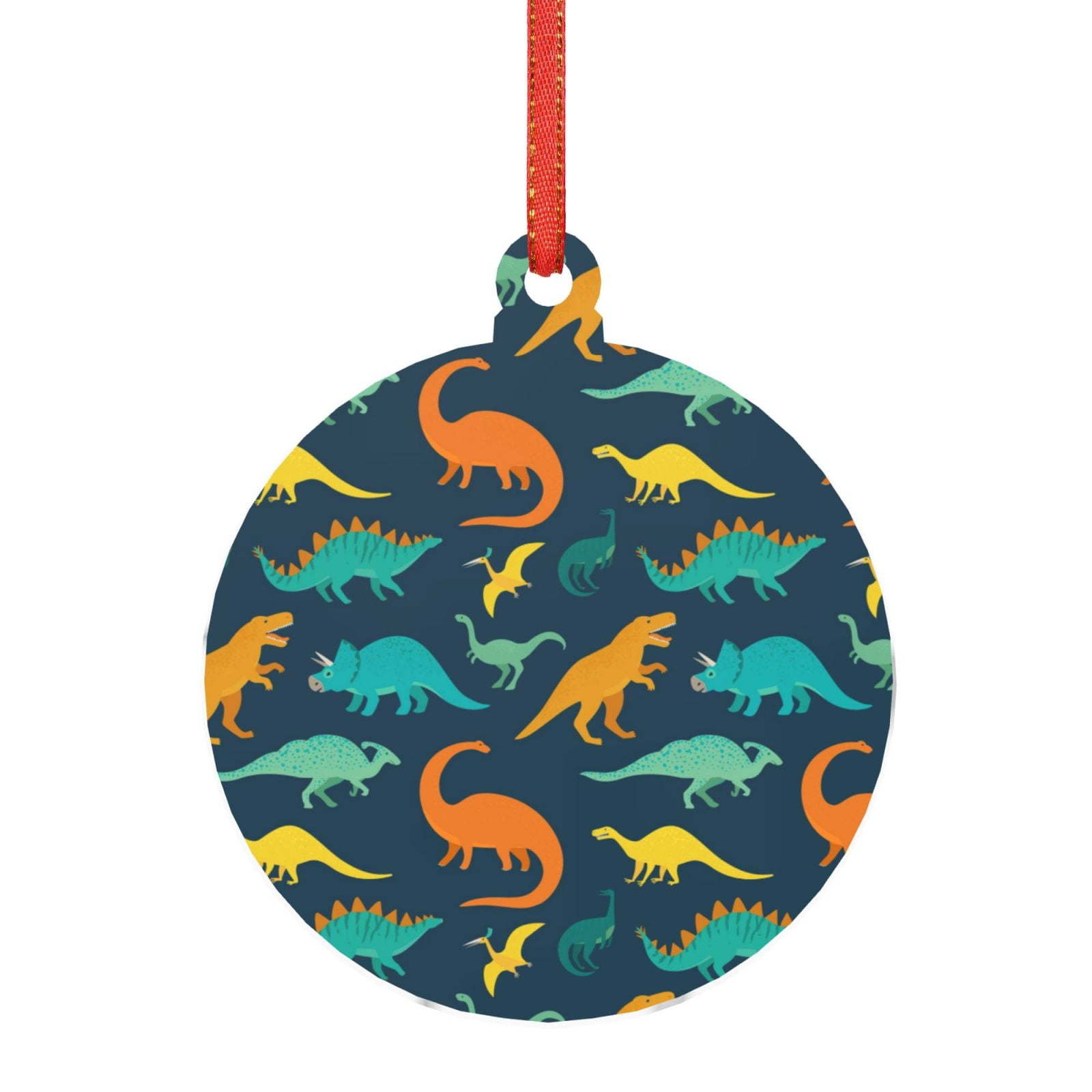 KLL Colorful Dinosaur Pattern Acrylic Christmas Ornaments,1 PCS Xmas ...
