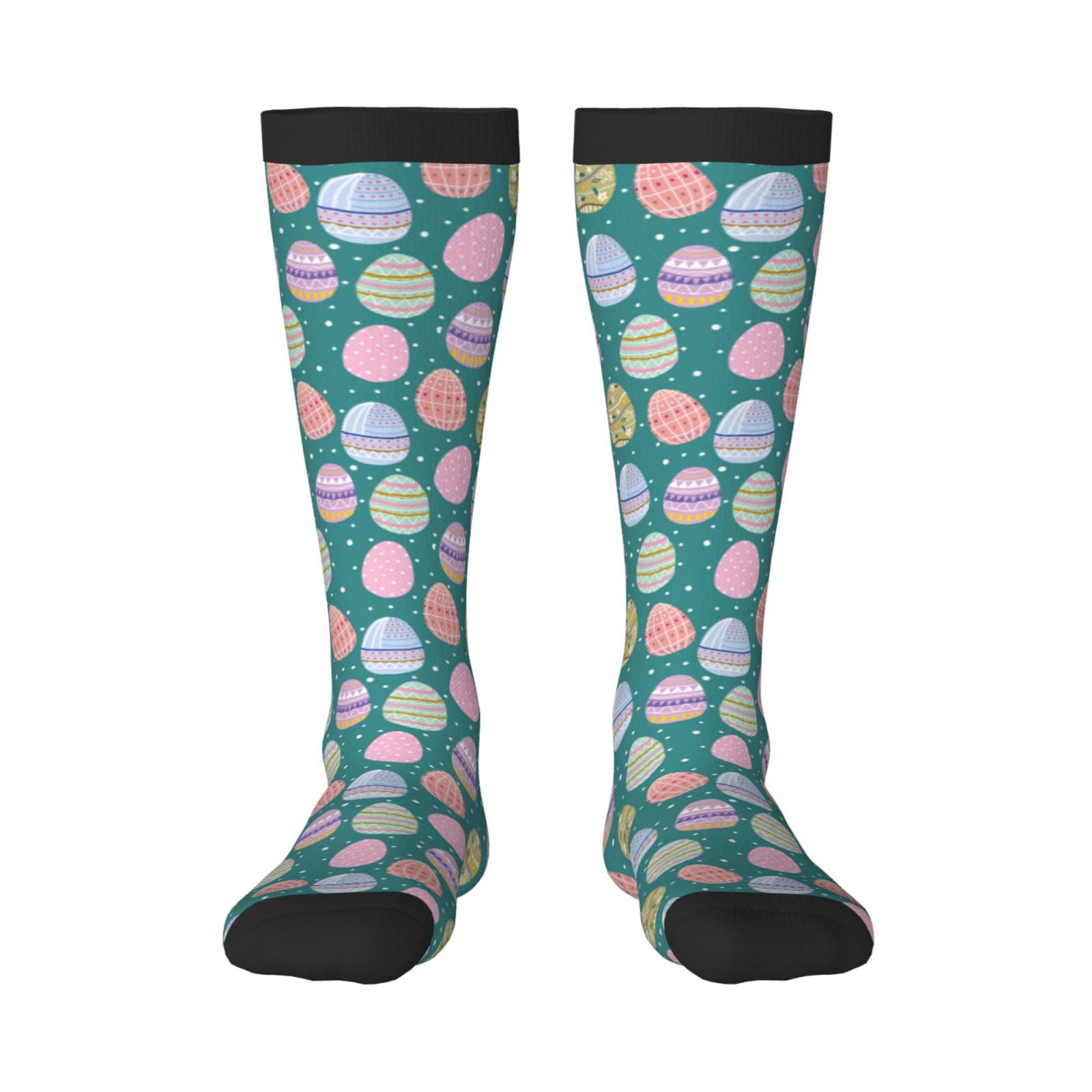 KLL Colorful Easter eggs Print Cool Socks Men's Women's Crew Socks ...