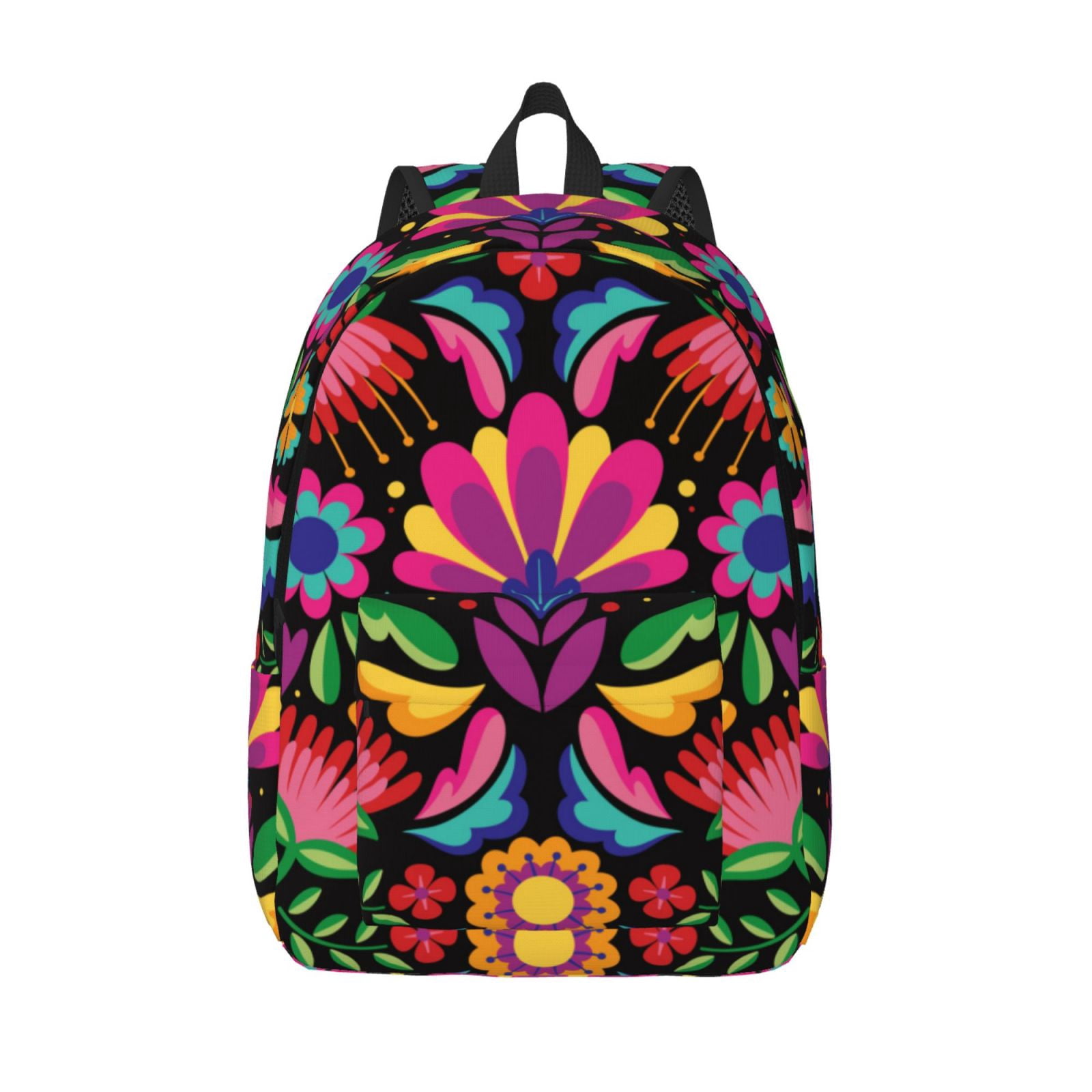 KLL Colorful Floral Embroidery Mexican Print Travel Laptop Backpack ...