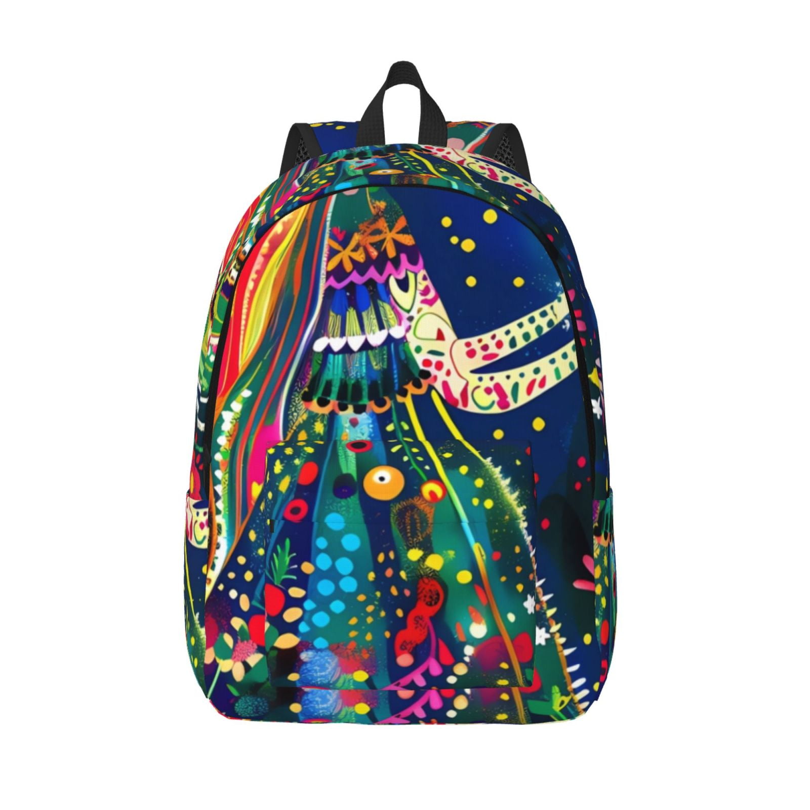 KLL Colorful Floral Forest Fairy Print Travel Laptop Backpack - College ...