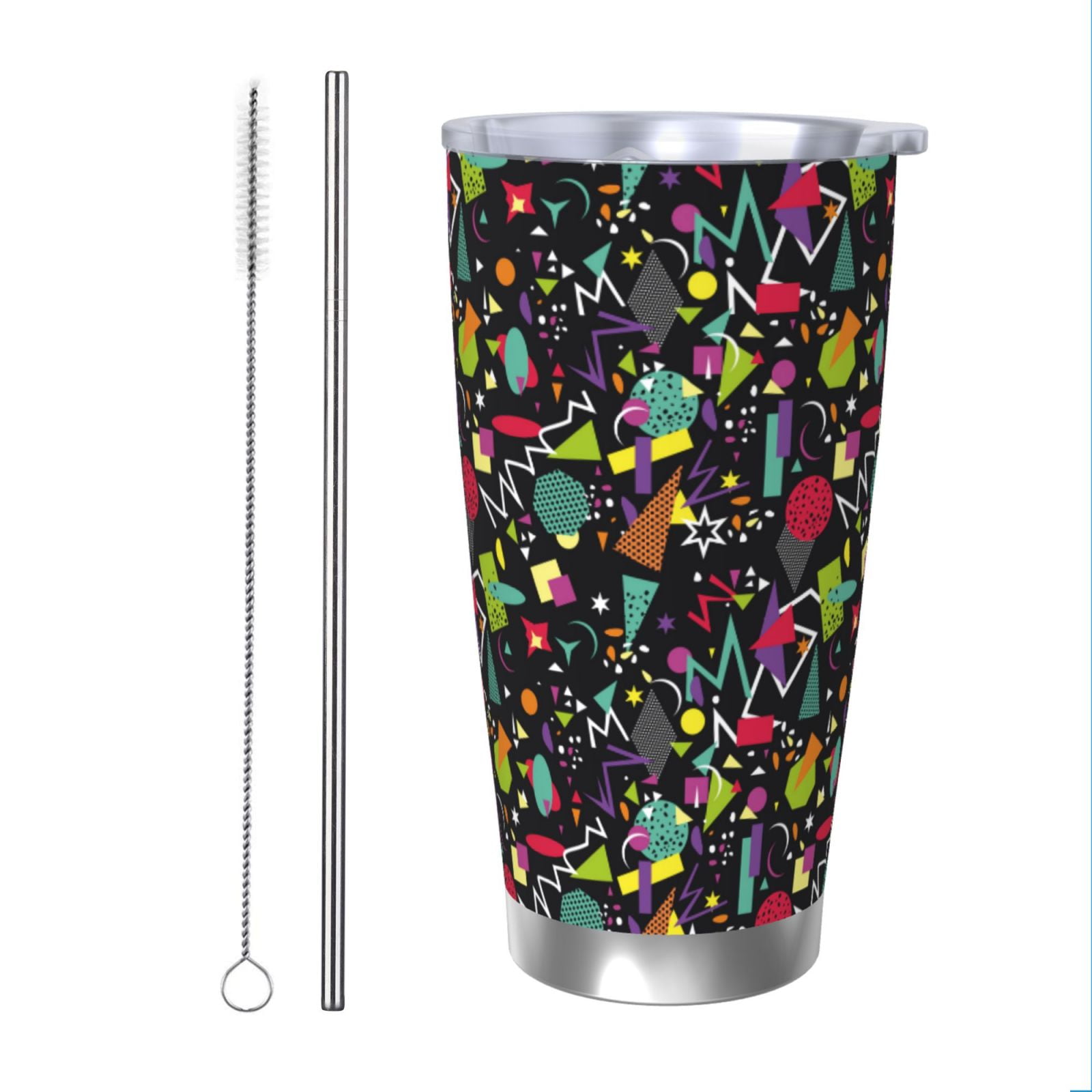 KLL Colorful Geometric Figures Print 40oz Stainless Steel Insulated Car ...