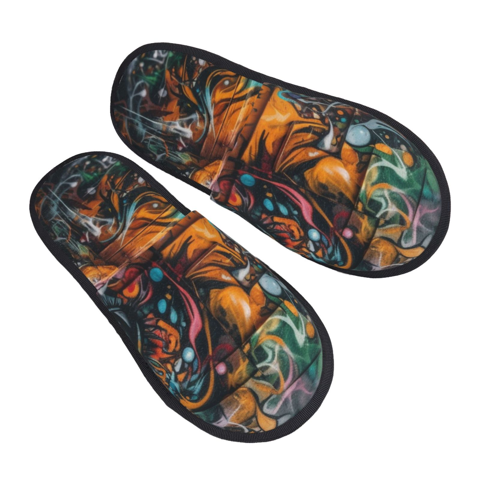 KLL Colorful Graffiti Abstract Eye Slippers for Women Men House Slip on ...