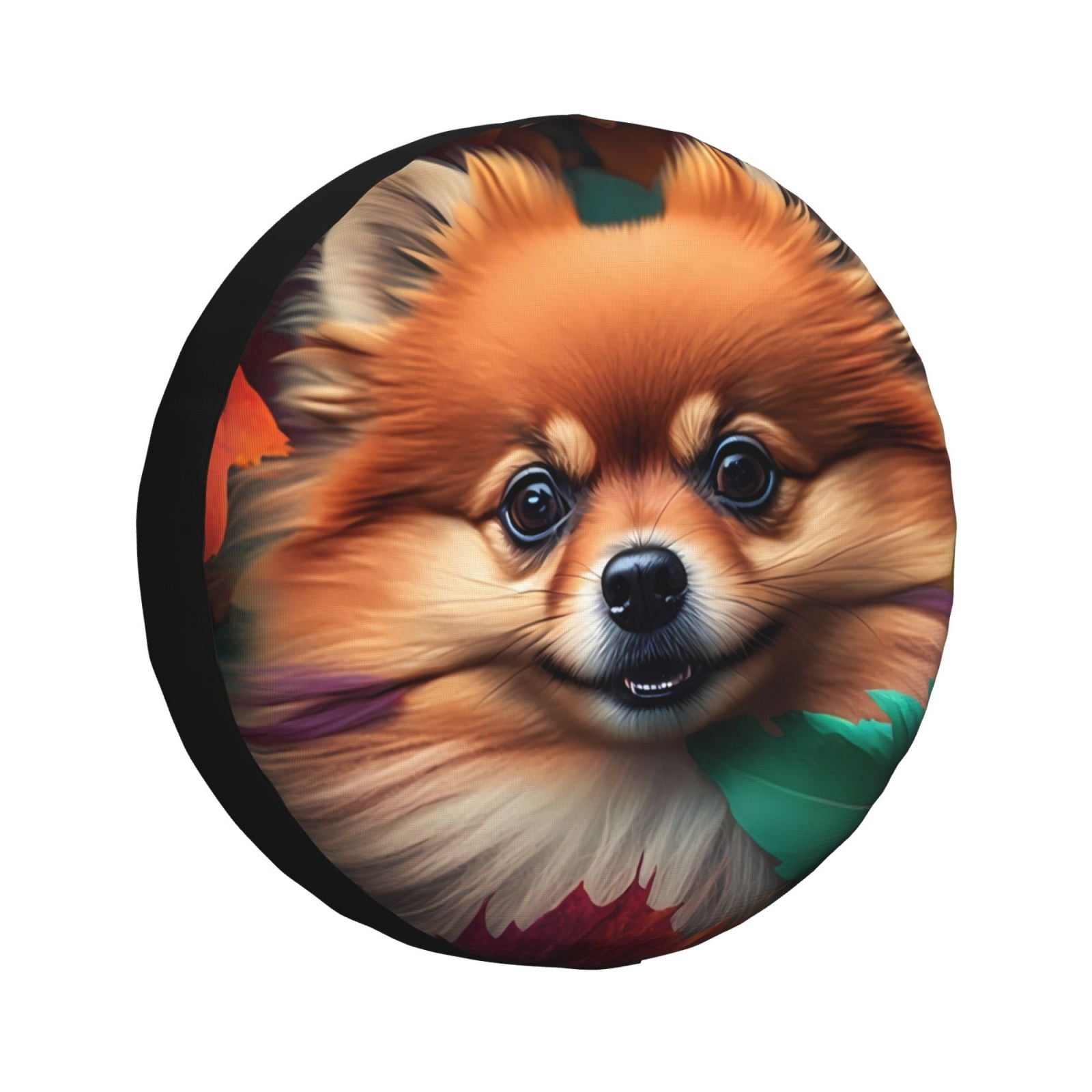 KLL Colorful Leaf Chihuahua Pattern 14-17 inch Spare Tire Cover ...