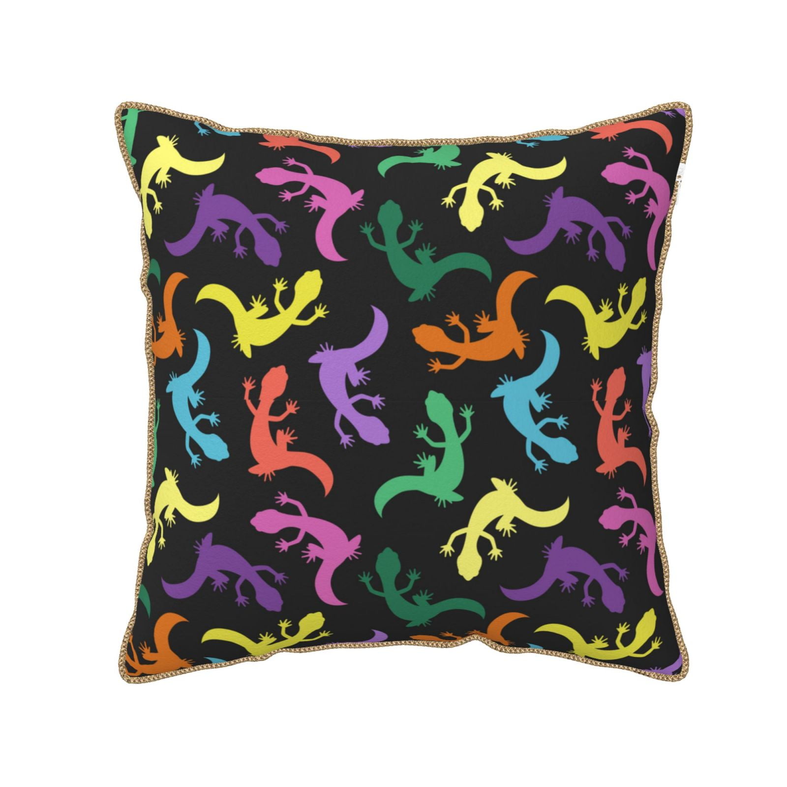 KLL Colorful Lizards Decorative Throw Pillow Covers Velvet Soft for ...