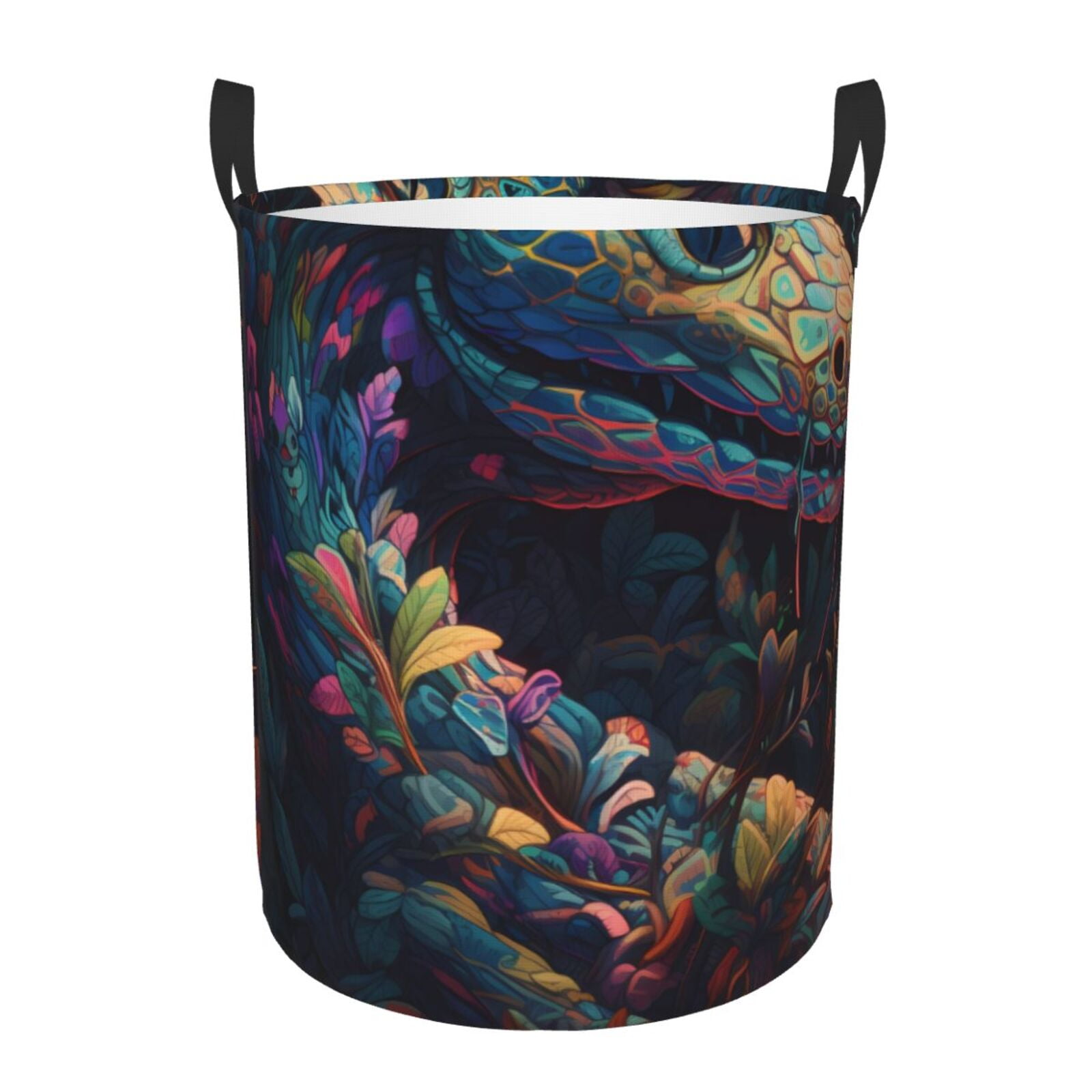 KLL Colorful Patterned Snake Waterproof Foldable Laundry Hamper Bucket ...